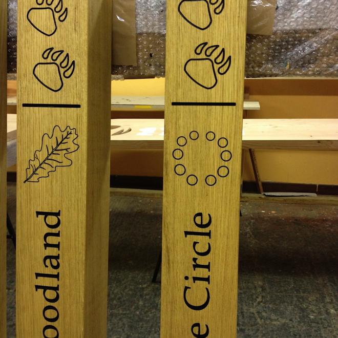 Handmade Oak Waymarkers