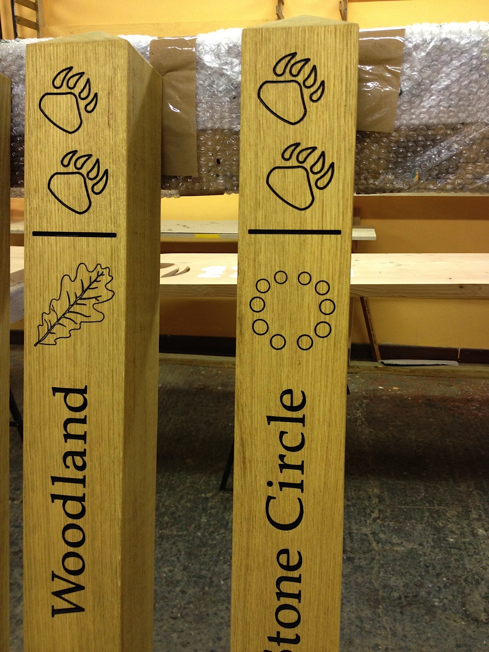 Handmade Oak Waymarkers