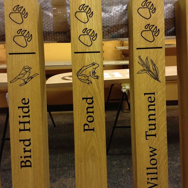 Handmade Oak Waymarkers