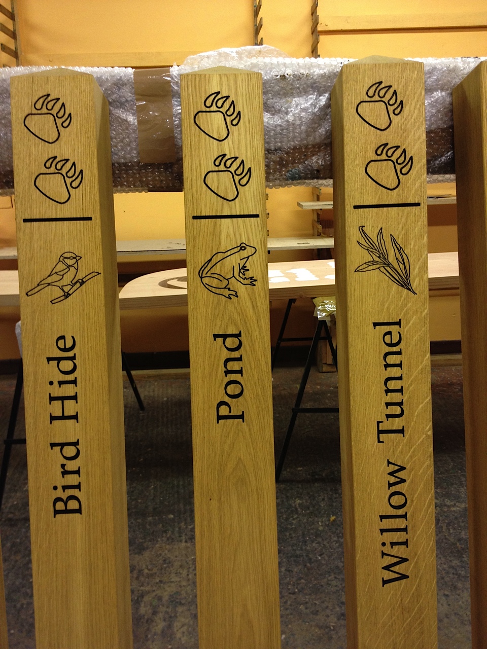 Handmade Oak Waymarkers