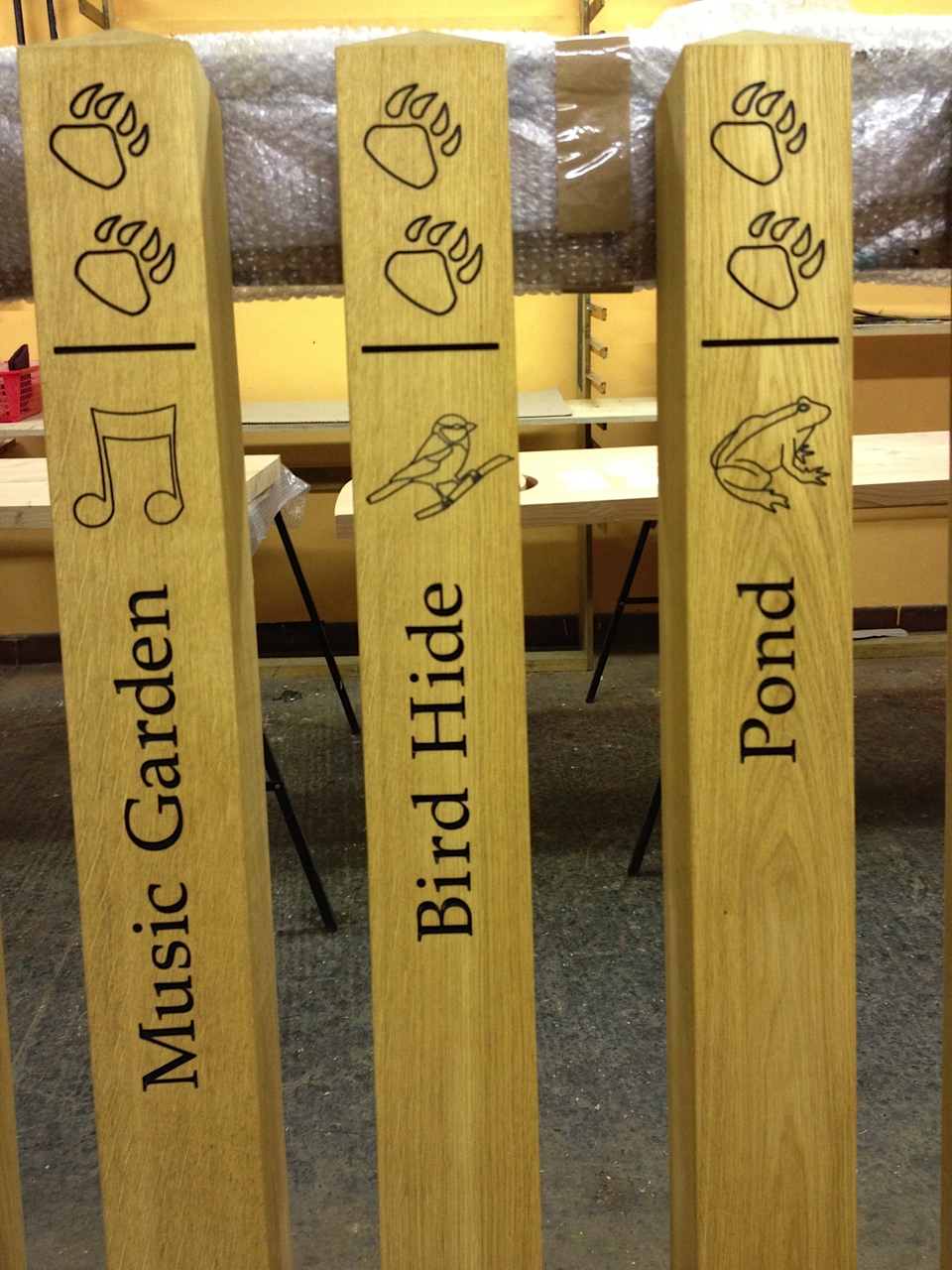 Handmade Oak Waymarkers