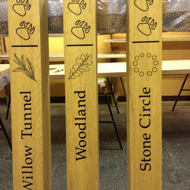 Handmade Oak Waymarkers