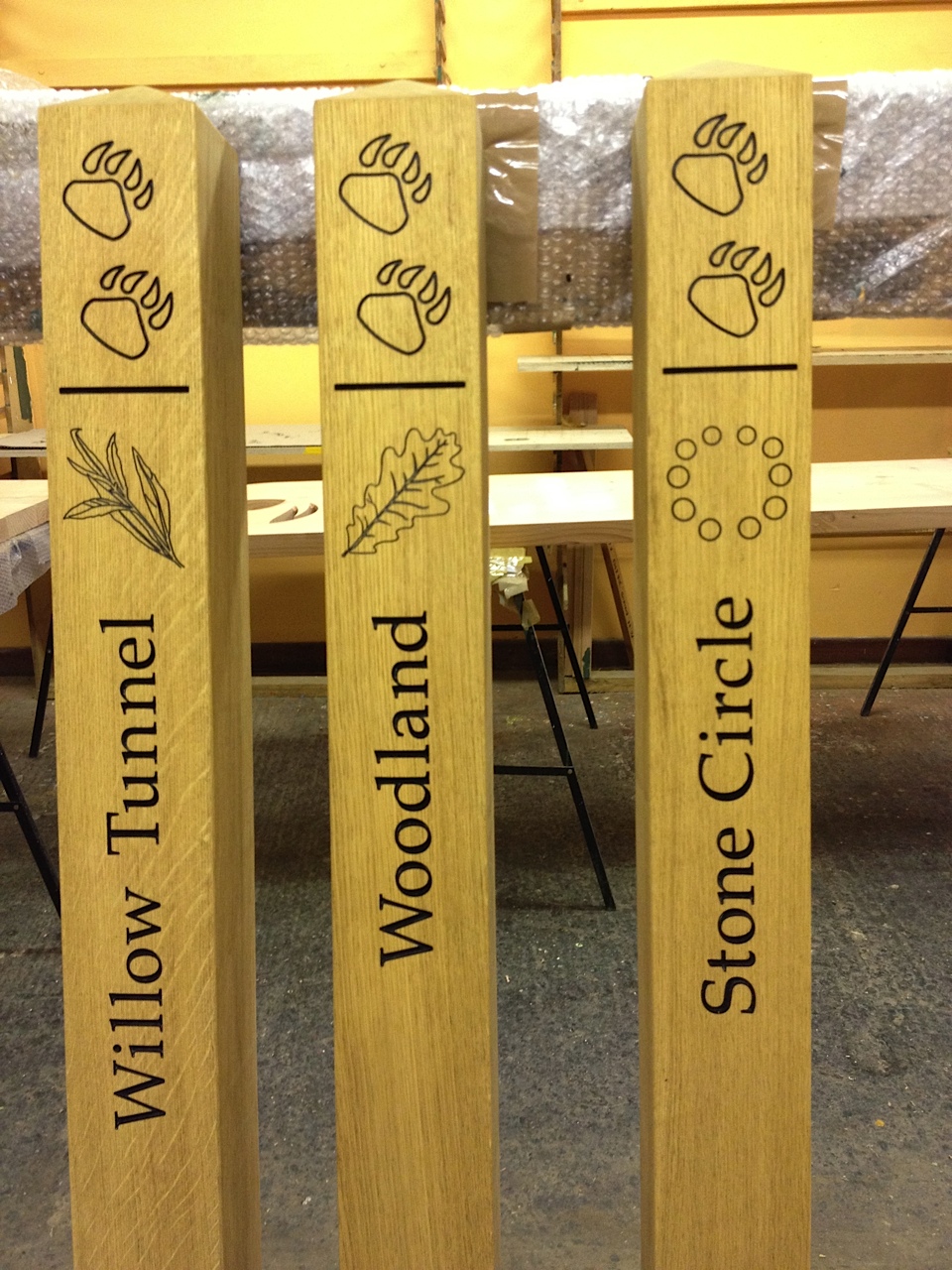 Handmade Oak Waymarkers