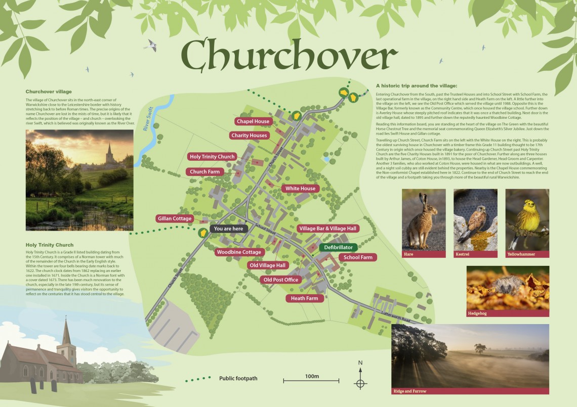 Churchover A1 sign