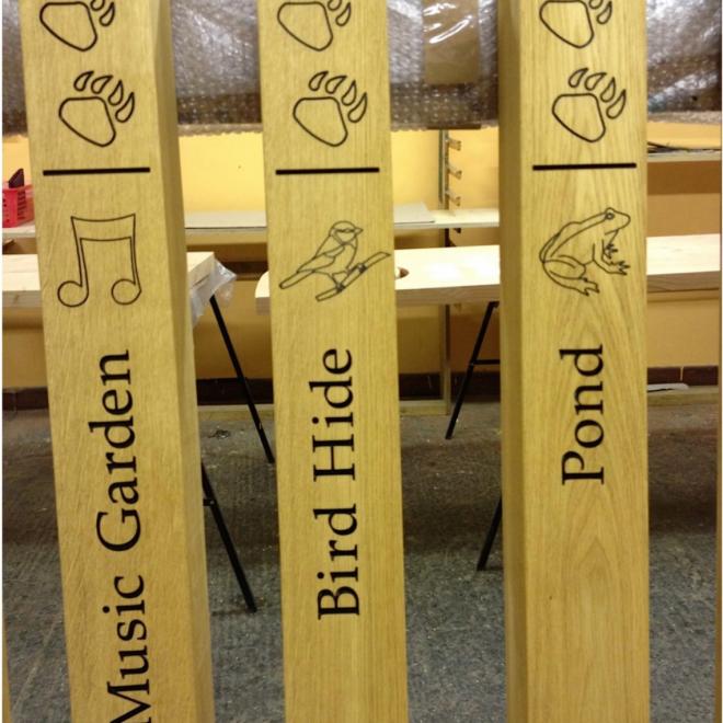 Handmade Oak Waymarkers